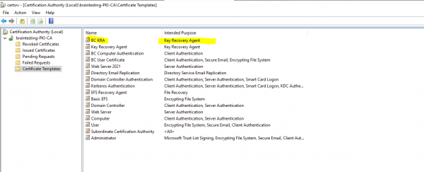 Set up a Key Recovery Server for the Microsoft certification authority ...