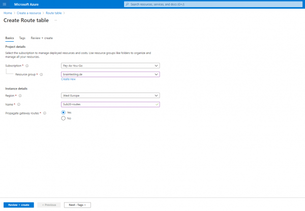 Azure VNet Routing - .matrixpost.net
