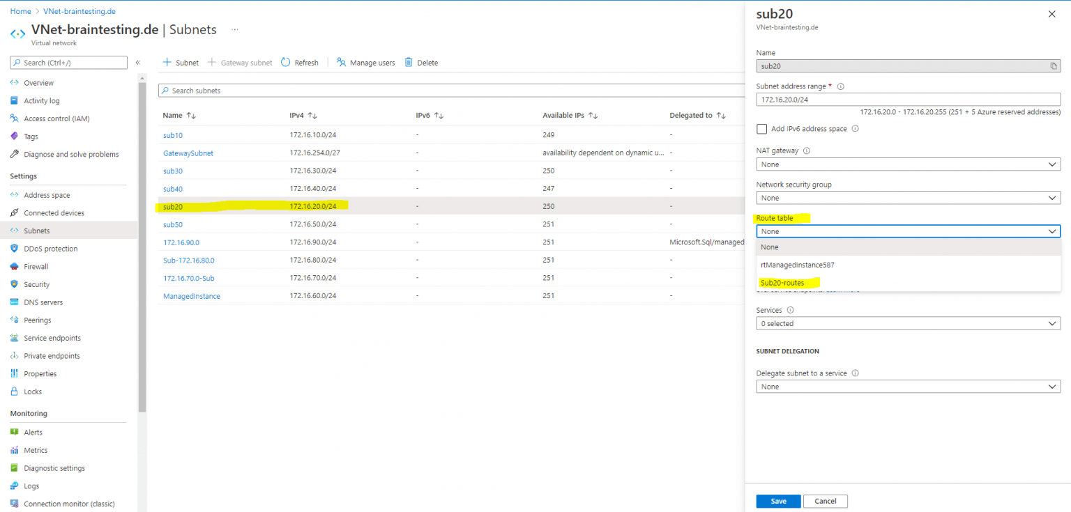 Azure VNet Routing - .matrixpost.net