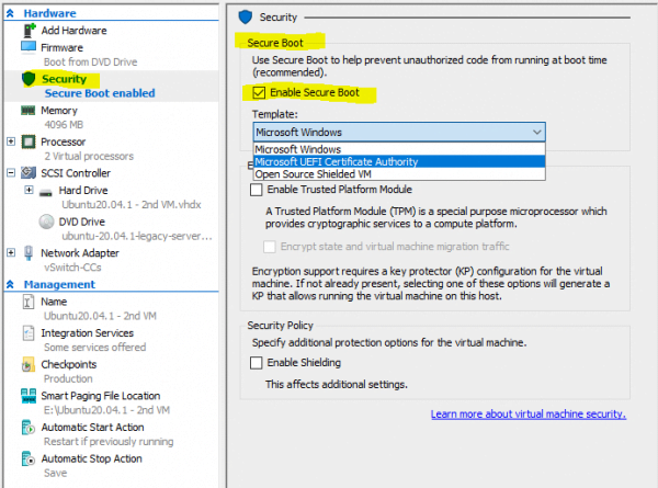 Install Ubuntu as Hyper-V Generation 2 Virtual Machine - .matrixpost.net