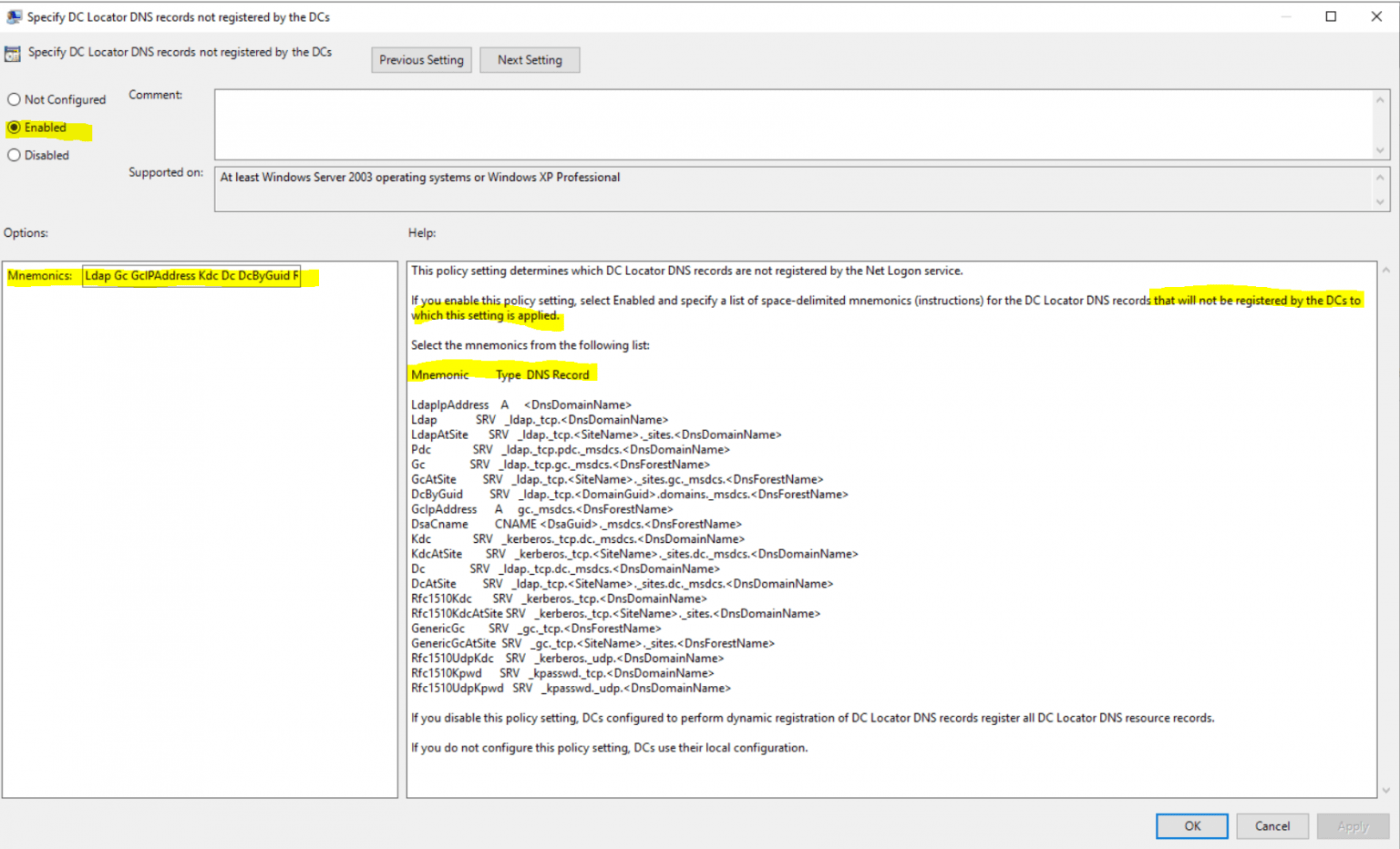 Prevent Branch Office Domain Controllers from registering generic DNS ...