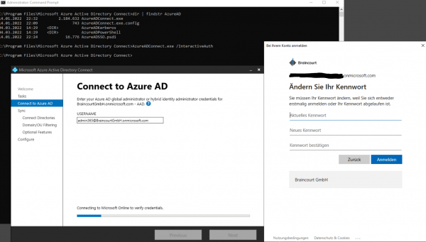 Azure AD Connect - Unable to validate credentials due to an unexpected error. - .matrixpost.net