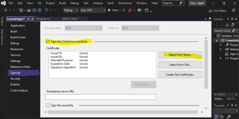 Code Signing in Visual Studio - .matrixpost.net