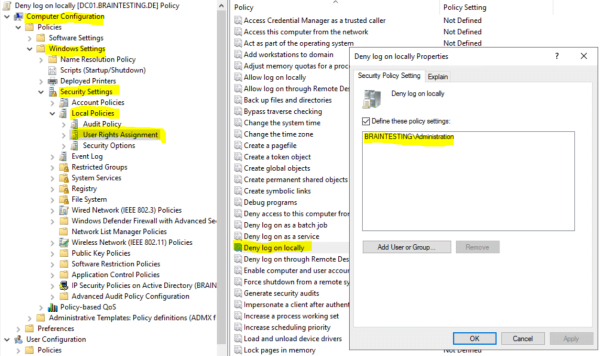 Prevent Members From Domain Users Group To Logon By Default To Any