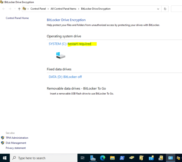 Domain Controller Protection Via Bitlocker Drive Encryption