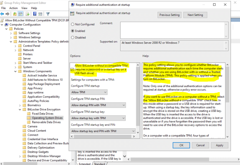 Domain Controller Protection Via Bitlocker Drive Encryption