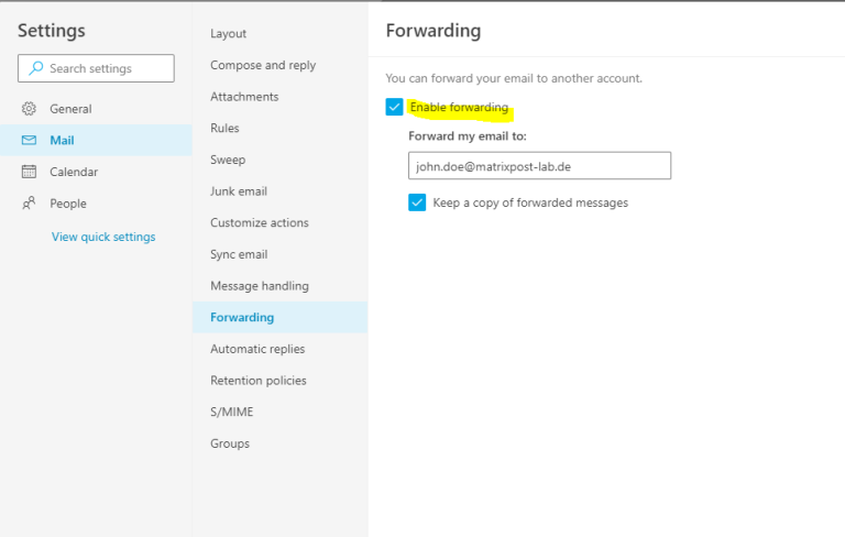 Control automatic external email forwarding in Microsoft 365 - .matrixpost.net