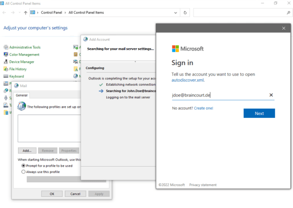 Outlook 2016/2019 Click to run – Adding multiple Office 365 E-Mail ...