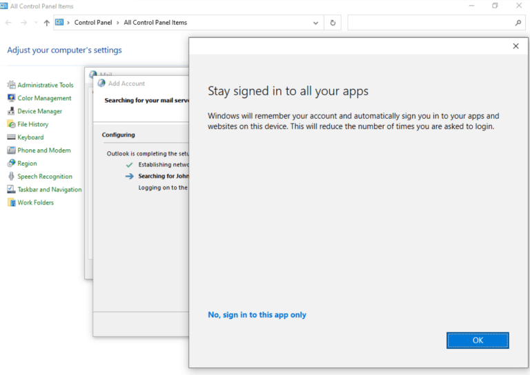 Outlook 20162019 Click To Run Adding Multiple Office 365 E Mail Profiles Sorry Another