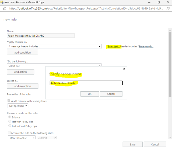 How to reject Emails in Office 365 they fail DMARC - .matrixpost.net