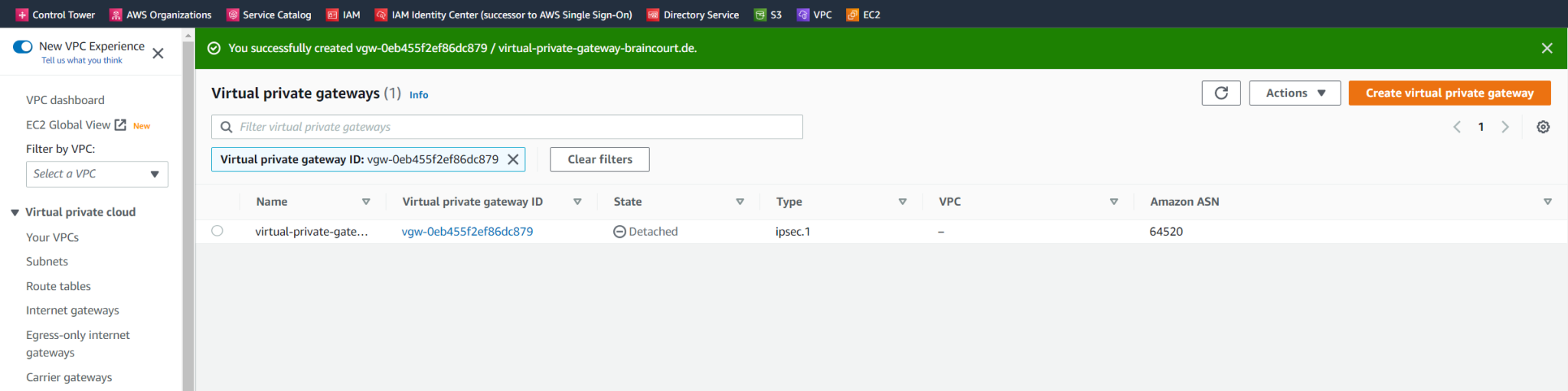 Set up IPSec route-based S2S VPN between pfSense and AWS VPC ...