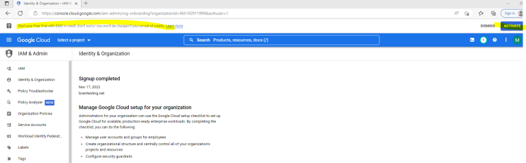 Set up your Organization for Google Cloud - .matrixpost.net