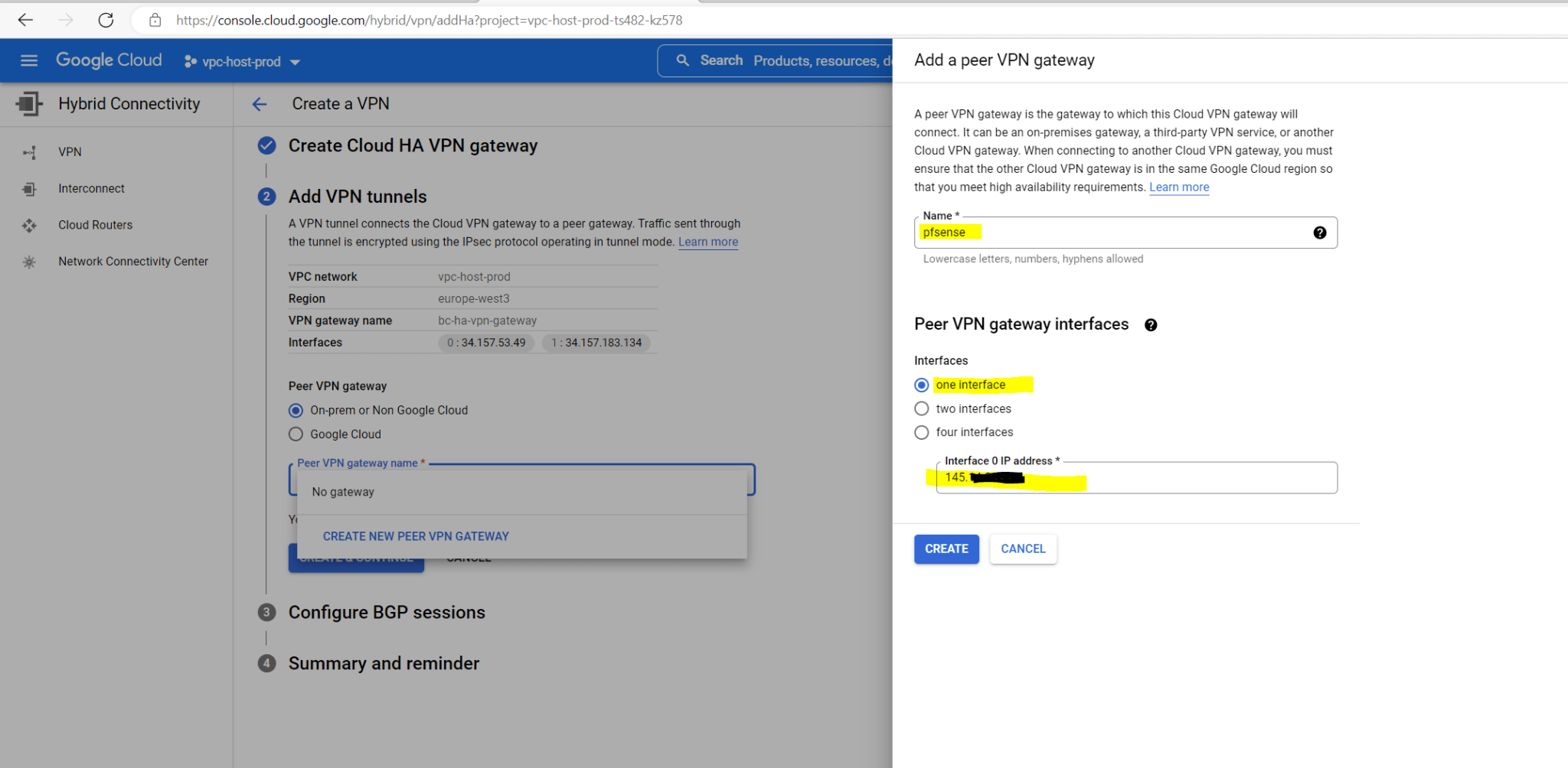 Set up IPSec route-based S2S VPN between pfSense and Google Cloud VPC - .matrixpost.net