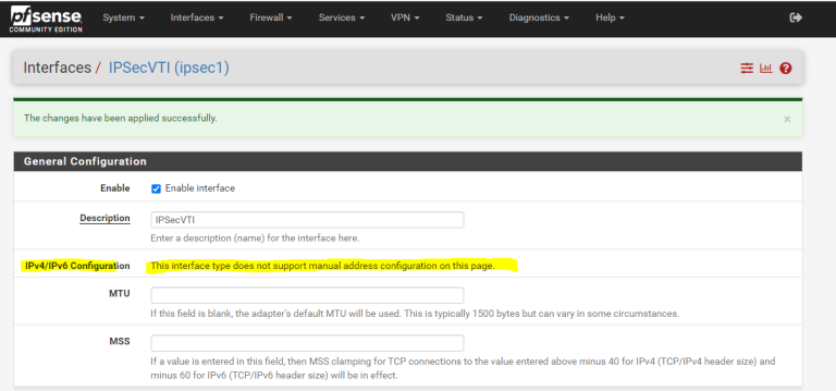 Set up IPSec route-based S2S VPN between pfSense and AWS VPC - .matrixpost.net