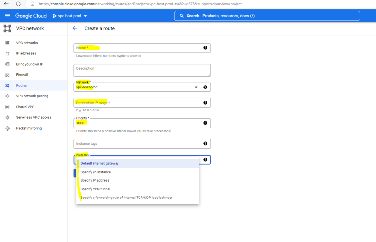 Google Cloud VPC Routing - .matrixpost.net