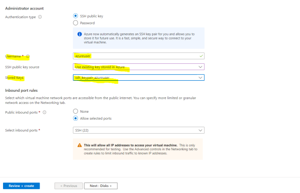 Azure – Create a new Linux VM and connect to using SSH - .matrixpost.net