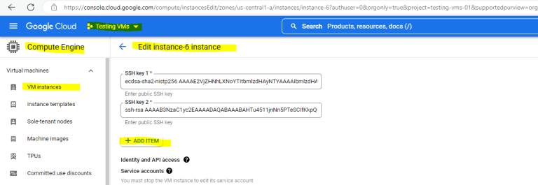 Google Cloud – Create a new Linux VM Instance and Connect to using SSH Metadata - .matrixpost.net