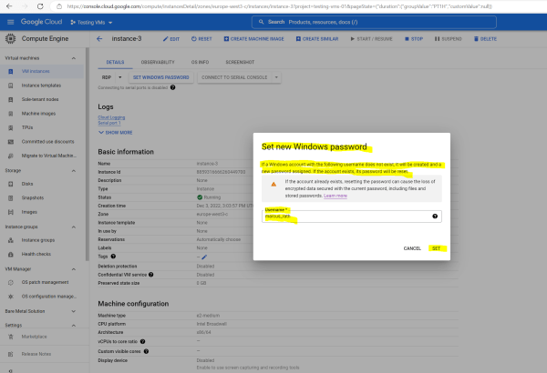 Google Cloud – Create and Connect to a new Windows VM Instance - .matrixpost.net