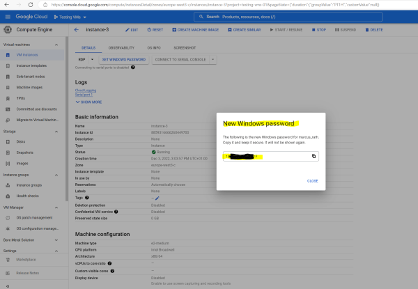Google Cloud – Create and Connect to a new Windows VM Instance - .matrixpost.net
