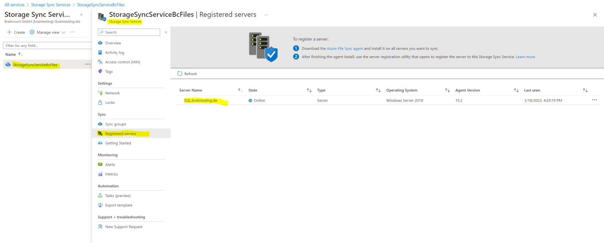 Using Azure File Sync in combination with an on-premise DFS Domain Namespace - .matrixpost.net