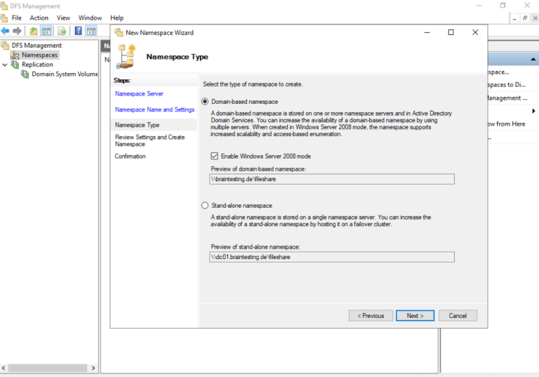 Using Azure File Sync In Combination With An On Premise Dfs Domain Namespace