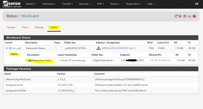 Set up WireGuard Site-to-Site VPN on pfSense - .matrixpost.net