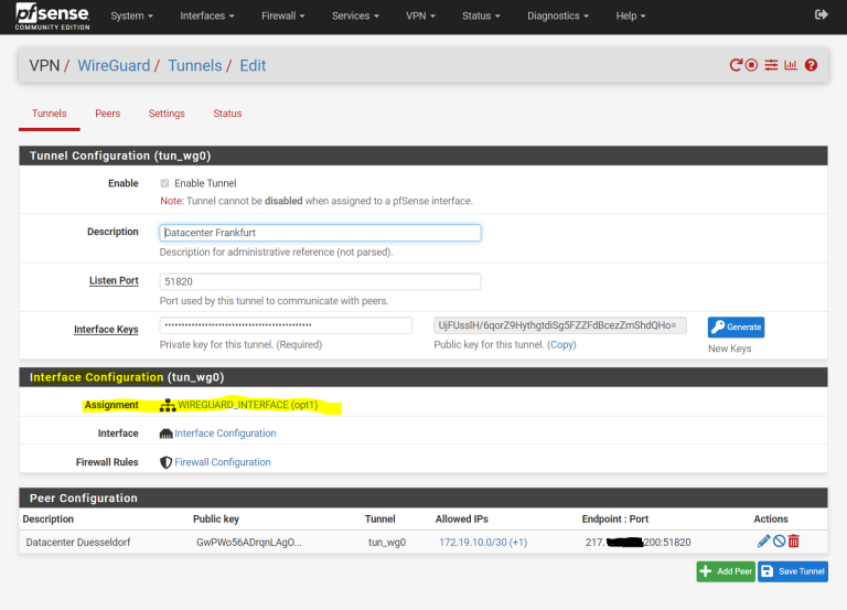 Set up WireGuard Site-to-Site VPN on pfSense - .matrixpost.net