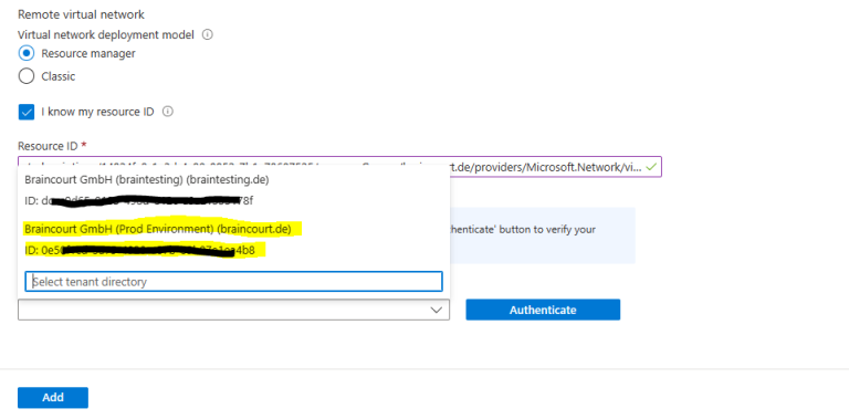 VNet Peering between different Azure Active Directory Tenants - .matrixpost.net