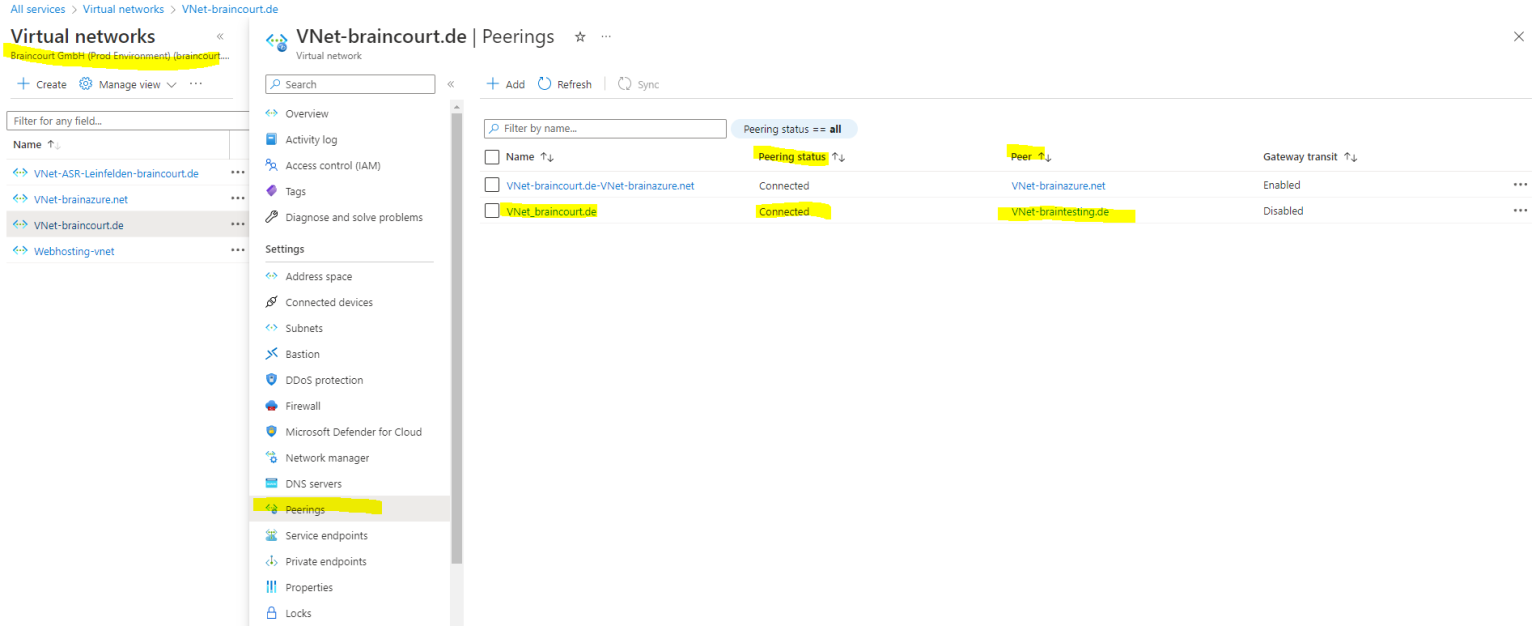 VNet Peering between different Azure Active Directory Tenants - .matrixpost.net