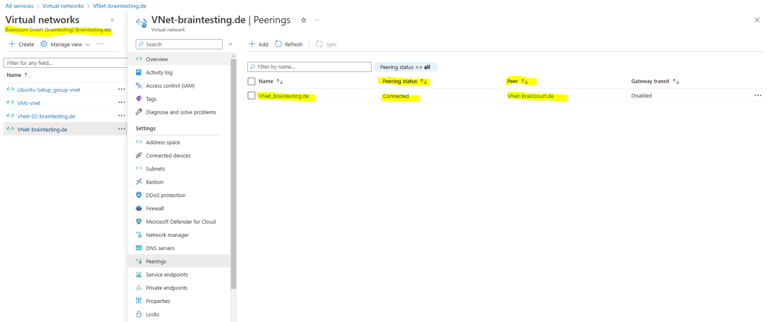 VNet Peering between different Azure Active Directory Tenants - .matrixpost.net