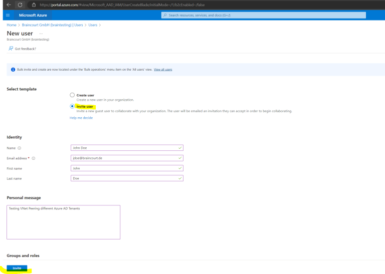 VNet Peering between different Azure Active Directory Tenants - .matrixpost.net