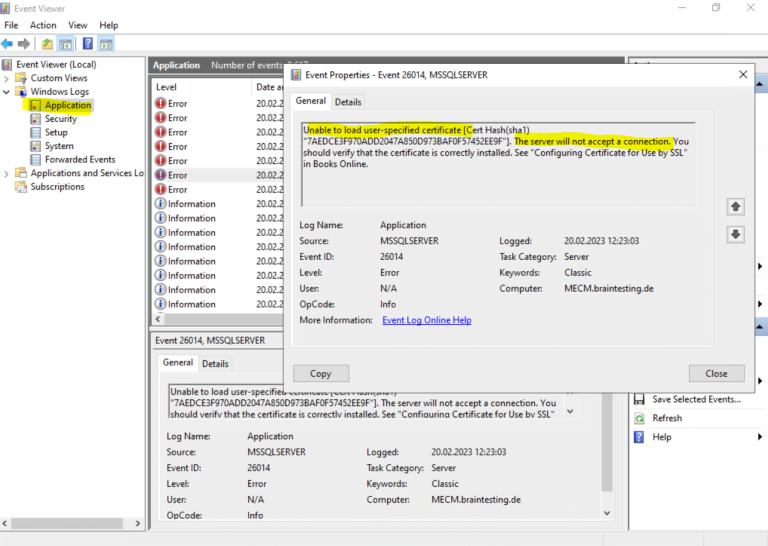 Re Create Configmgr Sql Server Indentification Certificate