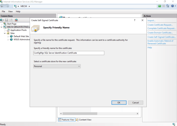 Re Create Configmgr Sql Server Indentification Certificate