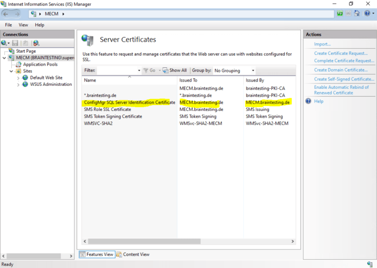 Re-Create ConfigMgr SQL Server Indentification Certificate - .matrixpost.net
