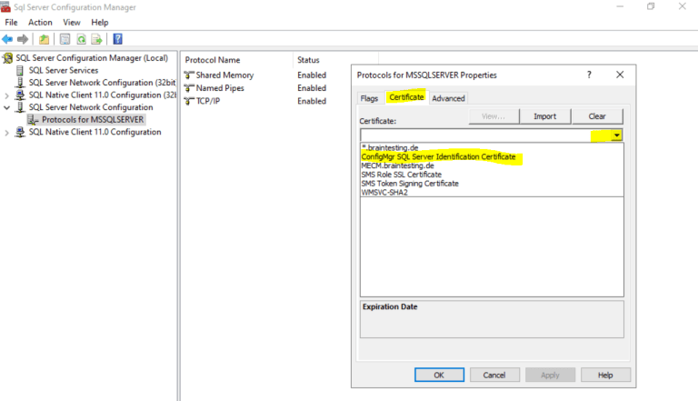 Re Create Configmgr Sql Server Indentification Certificate