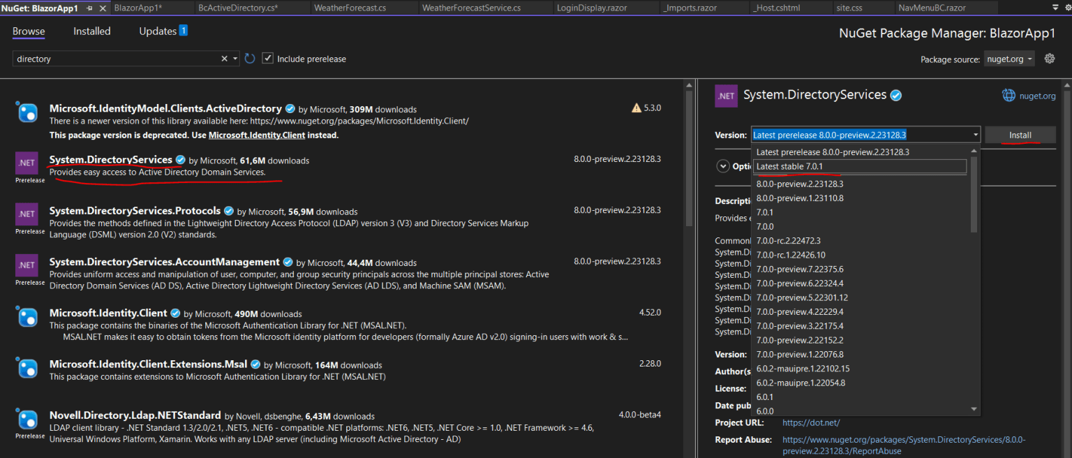 Blazor Server Basics Part 6 Query The On Premise Active Directory