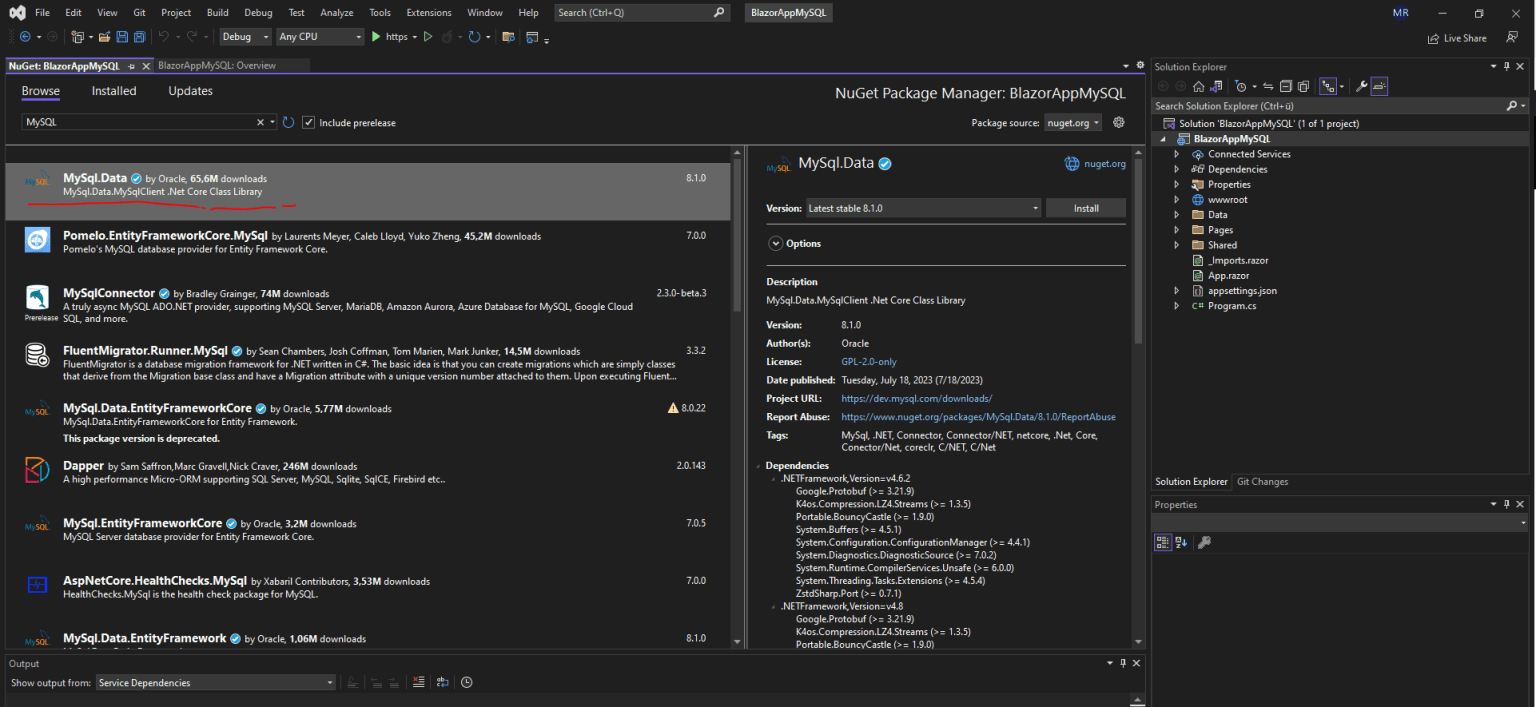 Using MySQL Database for Blazor Server Web App - .matrixpost.net