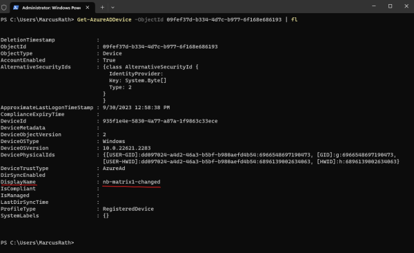 Change Display Name in Azure for Azure AD joined Computers - .matrixpost.net