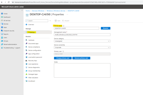 Change Display Name in Azure for Azure AD joined Computers - .matrixpost.net