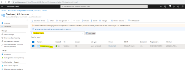 Change Display Name in Azure for Azure AD joined Computers - .matrixpost.net