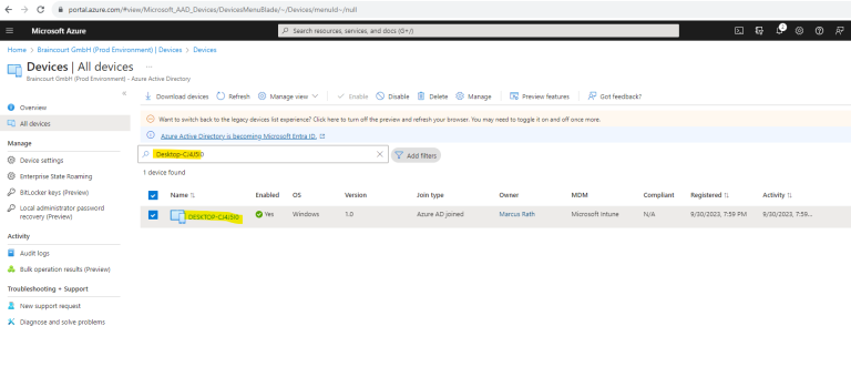 Change Display Name in Azure for Azure AD joined Computers - .matrixpost.net