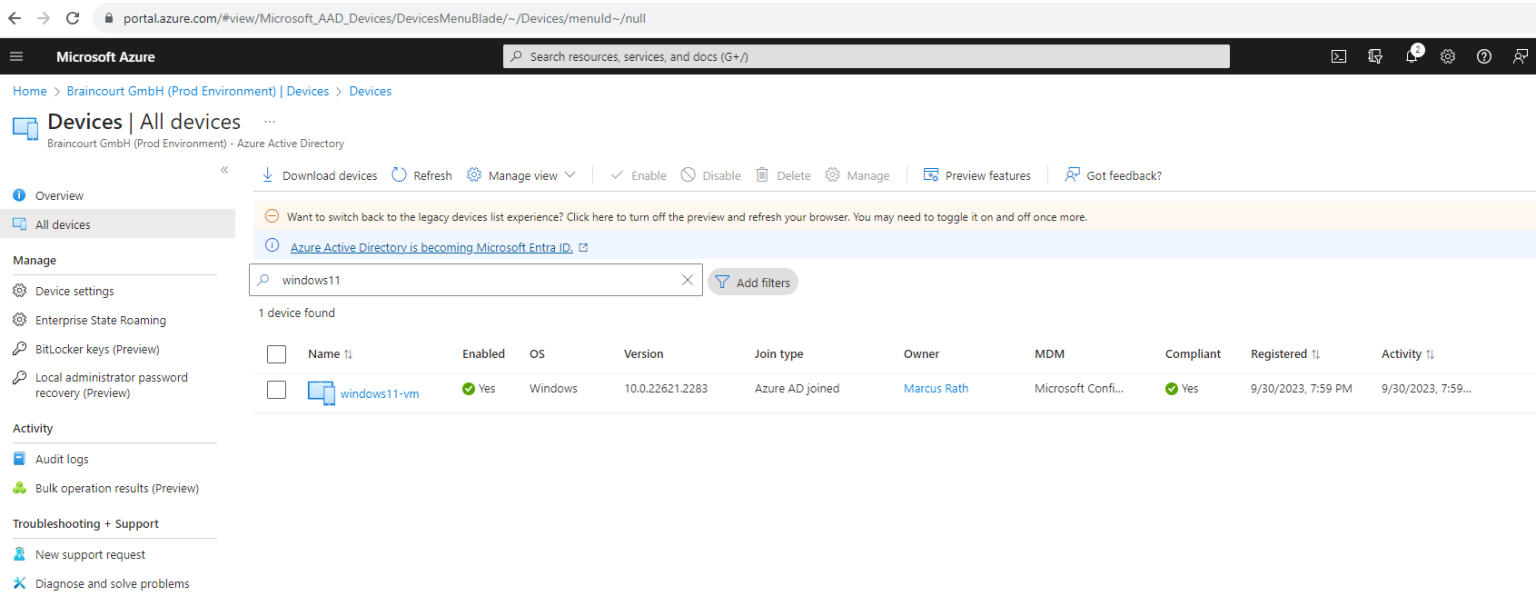 Change Display Name in Azure for Azure AD joined Computers - .matrixpost.net