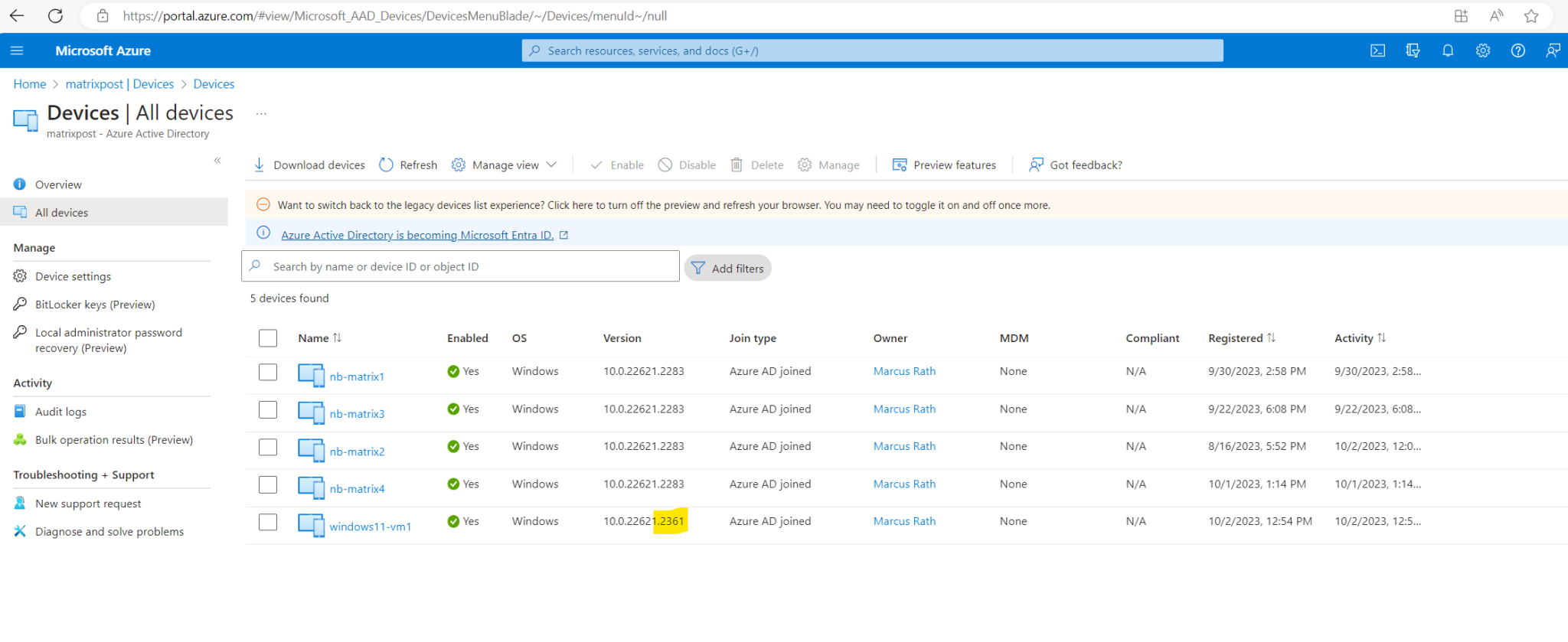 Change Display Name in Azure for Azure AD joined Computers - .matrixpost.net