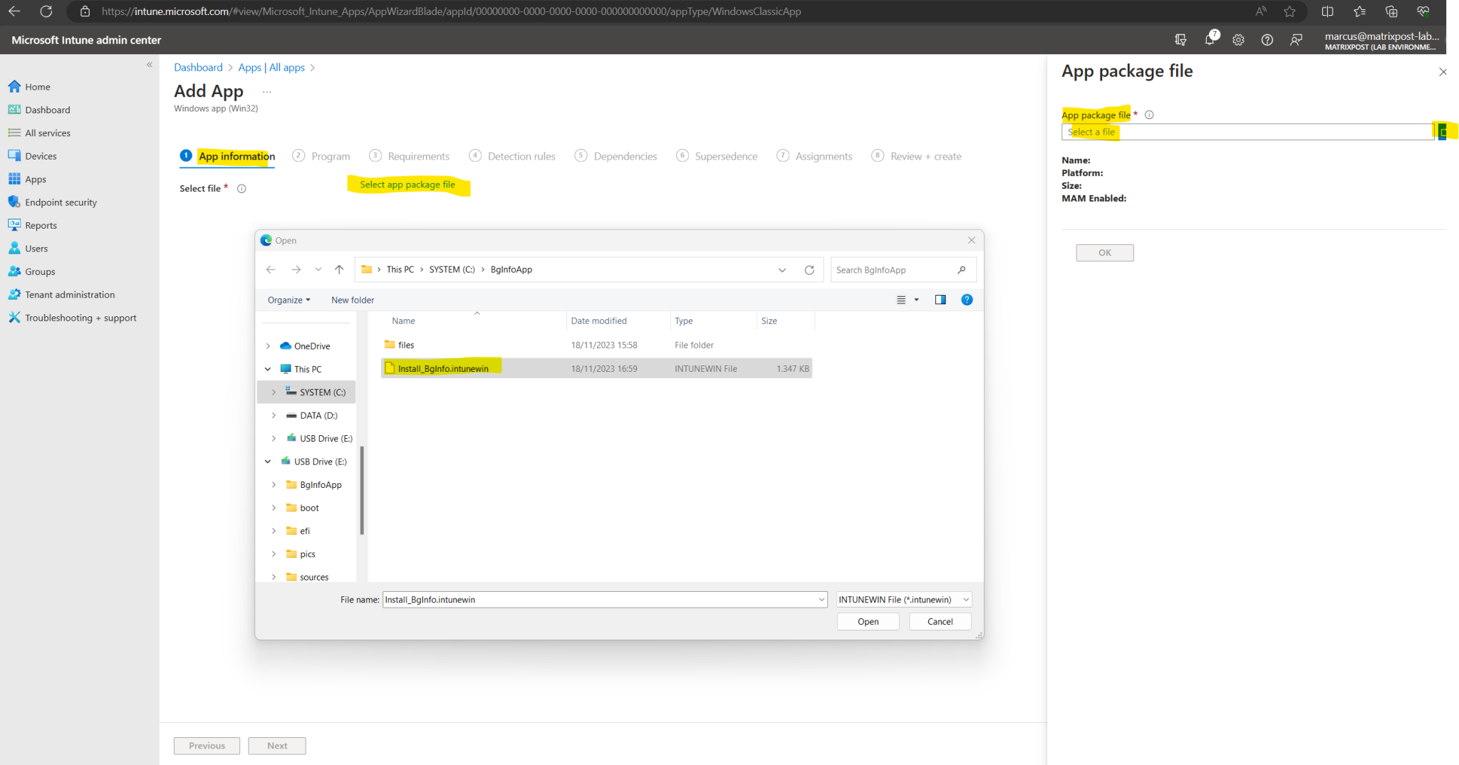 Set up and deploy BgInfo from Sysinternals by using Microsoft Intune - .matrixpost.net