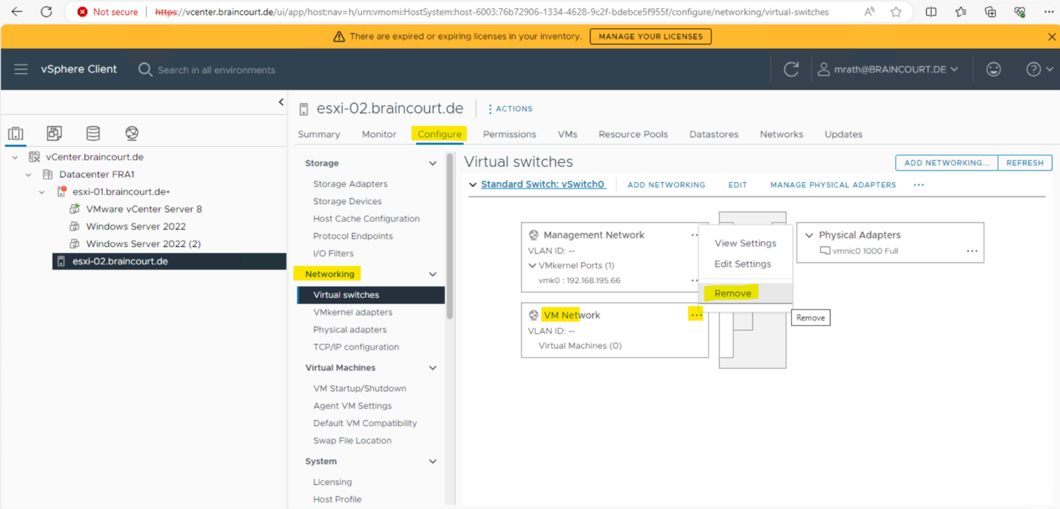 Adding And Configuring A New Esxi Host In Vsphere Vcenter Server