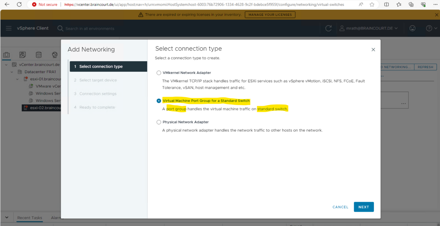 Adding And Configuring A New Esxi Host In Vsphere Vcenter Server