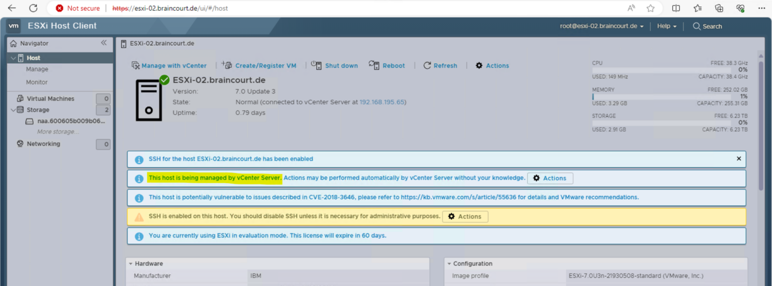 Adding And Configuring A New Esxi Host In Vsphere Vcenter Server