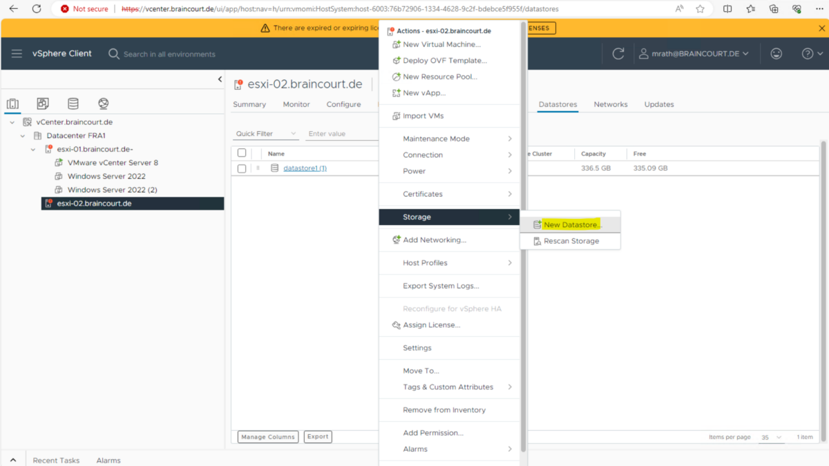 Adding And Configuring A New Esxi Host In Vsphere Vcenter Server