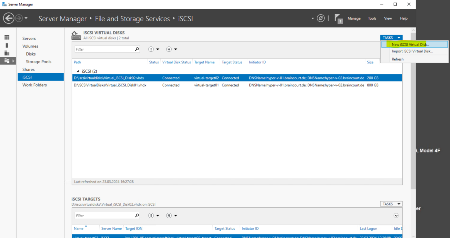 Set Up Iscsi Virtual Disks As Shared Storage For An Esxi Host Cluster