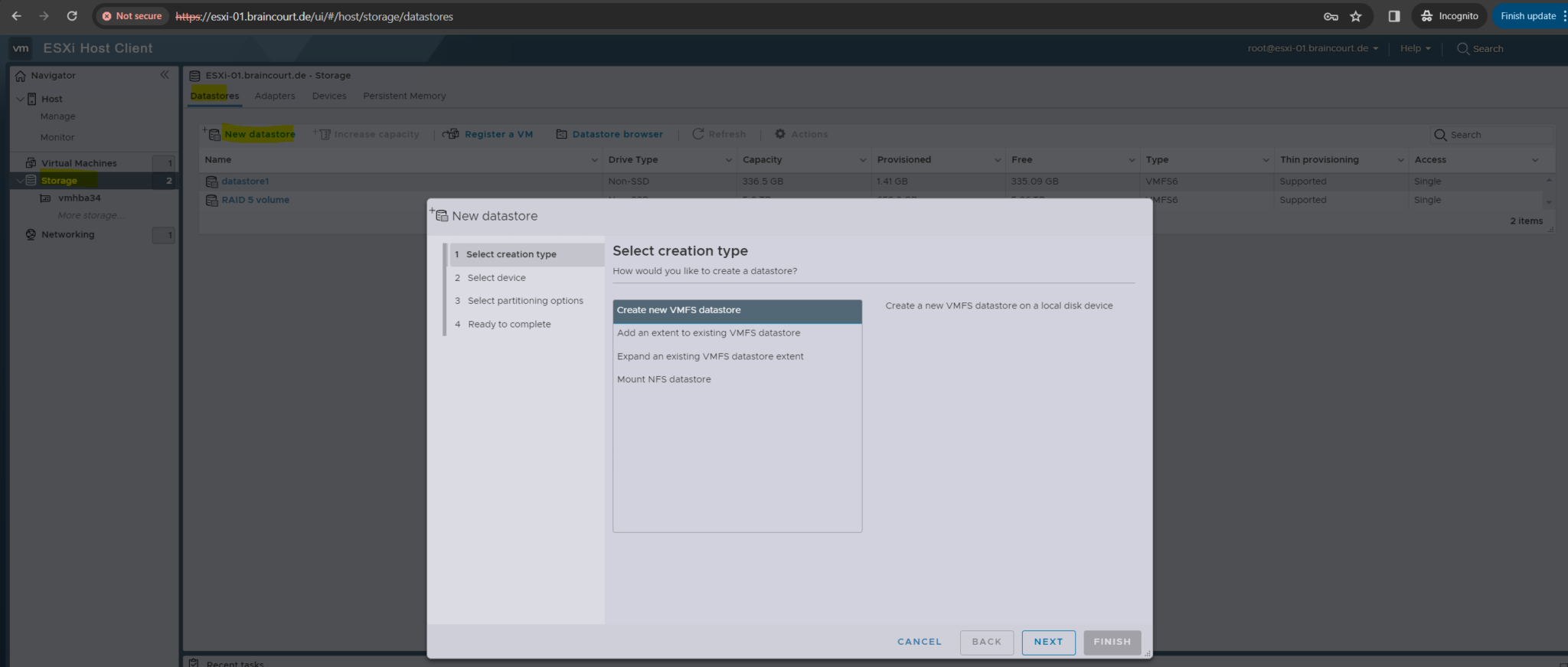 Set Up iSCSI Virtual Disks as Shared Storage for an ESXi Host Cluster ...